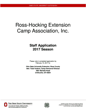 Fillable Online Ross-Hocking Extension Camp Association, Inc. Fax Email ...