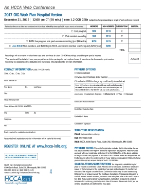 Fillable Online 2017 OIG Work Plan Hospital Version - Health Care ...