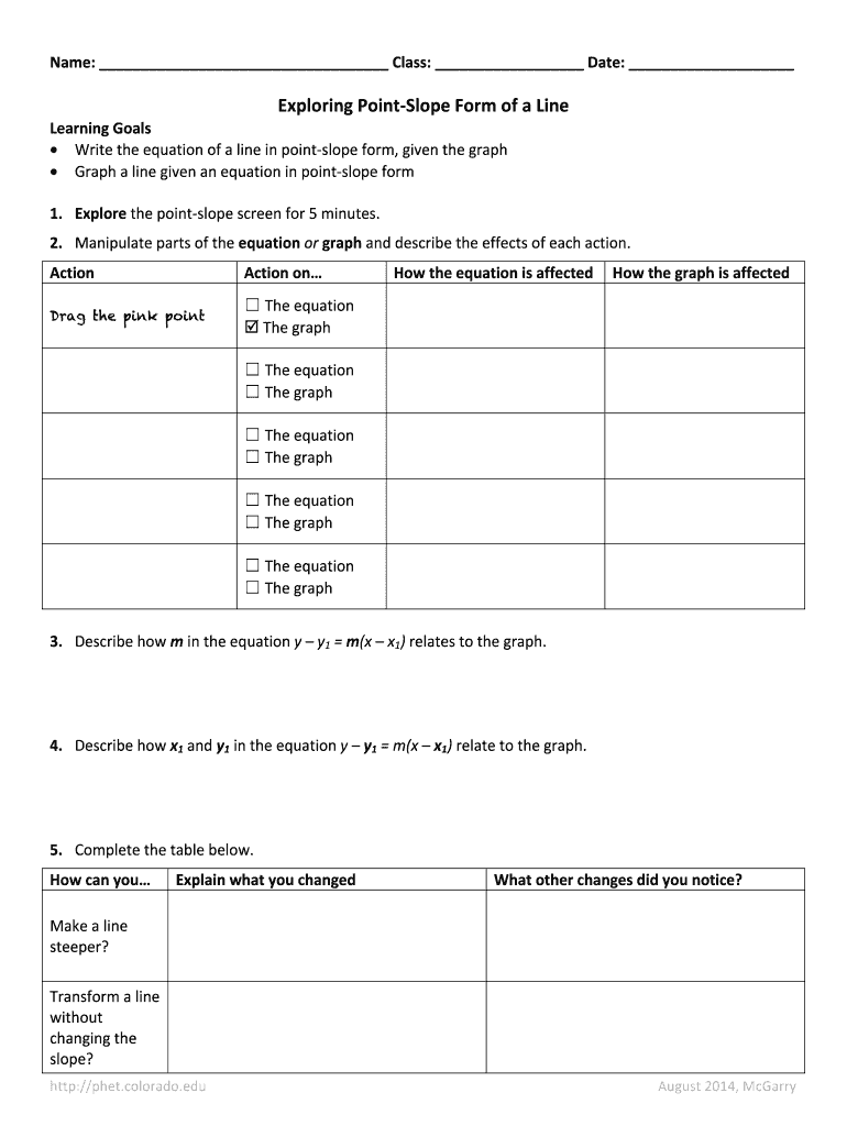 Fillable Online 3 Point Slope worksheet - BrainPOP Fax Email Print ...