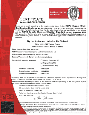 Fillable Online certificate - RSPO Fax Email Print - pdfFiller