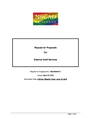 Fillable Online Request for Proposals For External Audit Services ...