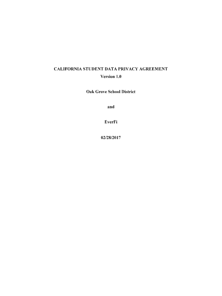Fillable Online CALIFORNIA STUDENT DATA PRIVACY AGREEMENT Fax Email ...