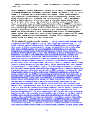 Fillable Online Artwork Release Form Template. Artwork Release Form ...
