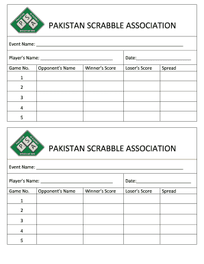 Fillable Online pakistan scrabble association pakistan scrabble ...