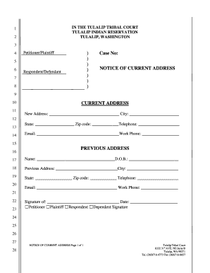 Fillable Online Notice of Current Address Fax Email Print - pdfFiller