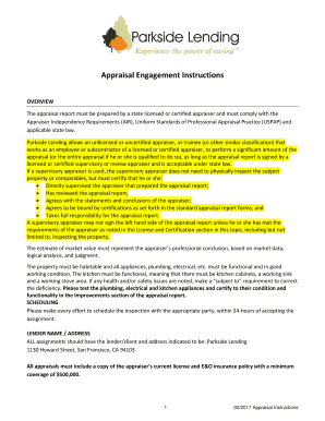 Fillable Online Appraisal Engagement Instructions Fax Email Print ...