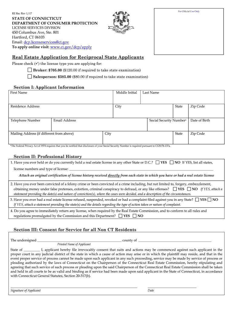 Fillable Online RE Reciprocal Appl 0415.doc Fax Email Print - pdfFiller