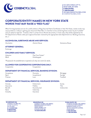 Fillable Online CORPORATE/ENTITY NAMES IN NEW YORK STATE Fax Email ...