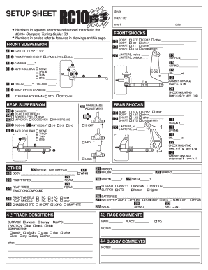 Fillable Online Team Associated RC10B3 Setup Sheet Fax Email Print ...