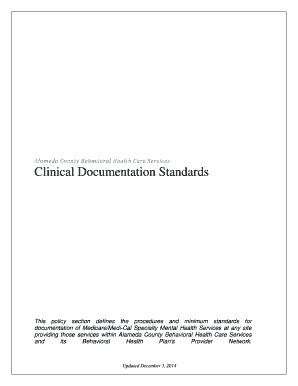 Fillable Online Clinical Documentation Standards Fax Email Print ...