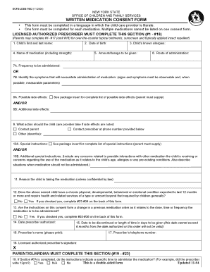 Fillable Online OCFS-LDSS-7002 Written Medication Consent Form.doc Fax ...
