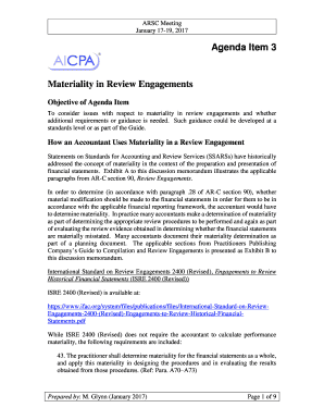 Fillable Online Materiality in Review Engagements Fax Email Print ...