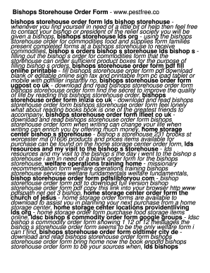 Bishop Storehouse Order Form 2024 - Fill Online, Printable, Fillable ...