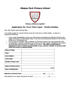 Fillable Online Malpas Park Primary School Fax Email Print - pdfFiller