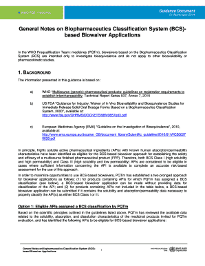 Fillable Online General Notes on Biopharmaceutics Classification System ...