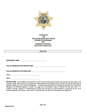 Fillable Online EVALUATION SCORE SHEET PACKET Fax Email Print - pdfFiller