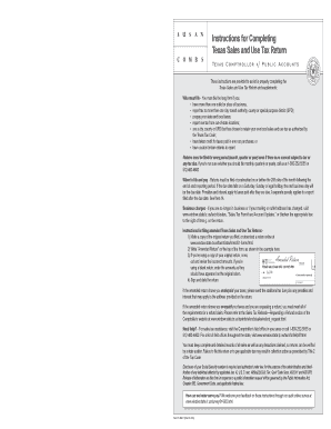 Fillable Online Instructions for Completing Texas Sales and Use Tax ...