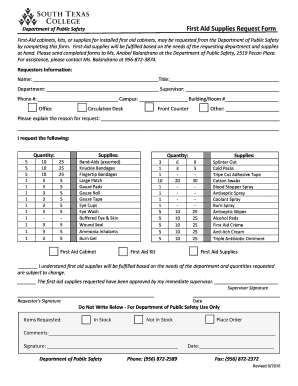 Fillable Online First Aid Supplies Request Form Fax Email Print - pdfFiller