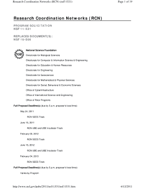 Fillable Online tamucc-ir tdl Research Coordination Networks (RCN) Fax Email Print - pdfFiller