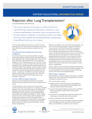Fillable Online Rejection after Lung Transplantation Fax Email Print ...