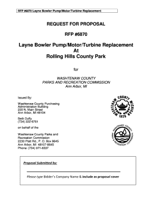 Fillable Online RFP #6870 Layne Bowler Pump/Motor/Turbine Replacement ...