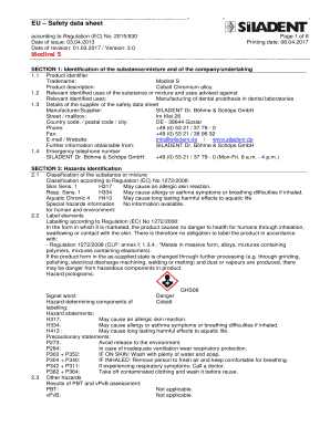 Fillable Online EU Safety data sheet Fax Email Print - pdfFiller