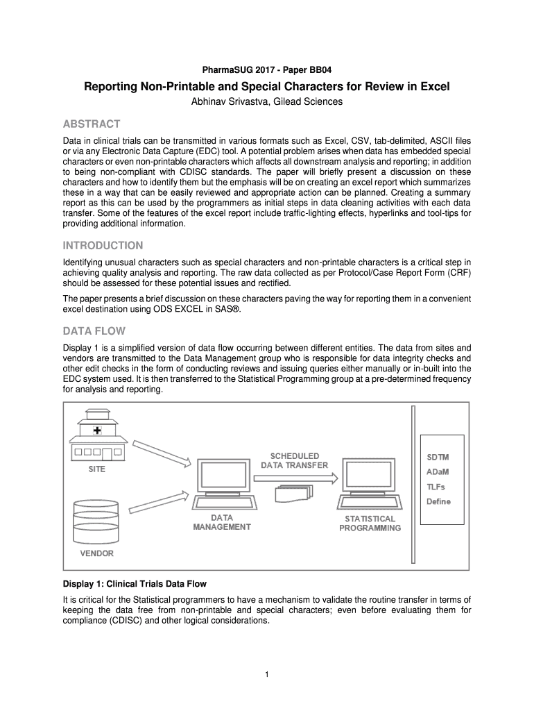 Fillable Online Reporting Non-Printable and Special Characters for Review in Excel Fax Email ...