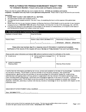 Fillable Online For cholesterol disorders: Praluent (alirocumab) and ...