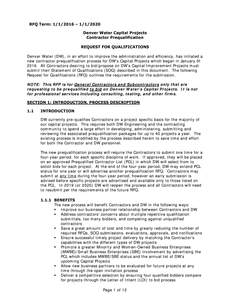 Fillable Online Denver Water Capital Projects Fax Email Print - pdfFiller