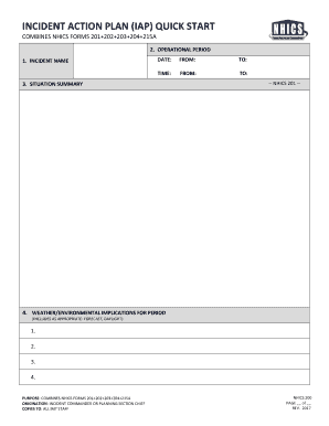 Fillable Online INCIDENT ACTION PLAN (IAP) QUICK START Fax Email Print ...