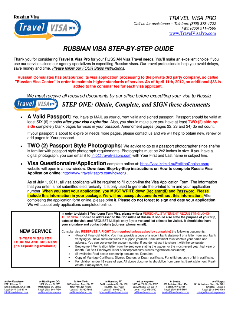 Fillable Online Russian Visa Fax Email Print - pdfFiller