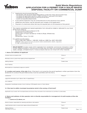 Fillable Online APPLICATION FOR A PERMIT FOR A SOLID WASTE Fax Email Print - pdfFiller