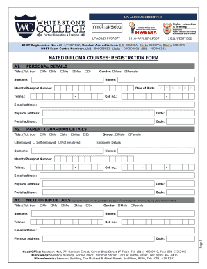 Fillable Online 2017 Nated Diploma Courses Registration Form.docx Fax ...