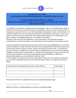 Fillable Online 2017-2018 OPT-OUT FORM: Fax Email Print - pdfFiller