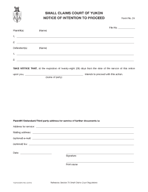 Fillable Online NOtice of intention to proceed Fax Email Print - pdfFiller