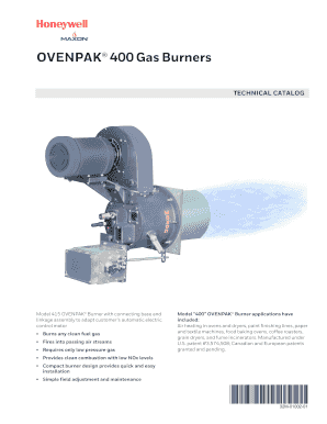 Fillable Online 32M-0100201 - OVENPAK 400 Gas Burners. Technical ...