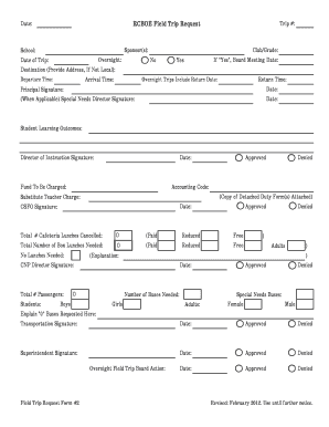 Fillable Online RCBOE Field Trip Request Fax Email Print - pdfFiller