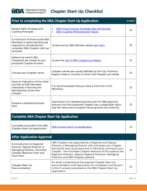 Fillable Online Chapter Start-Up Checklist Fax Email Print - pdfFiller