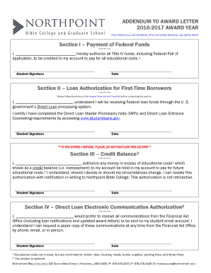 Fillable Online ADDENDUM TO AWARD LETTER DL.docx Fax Email Print ...