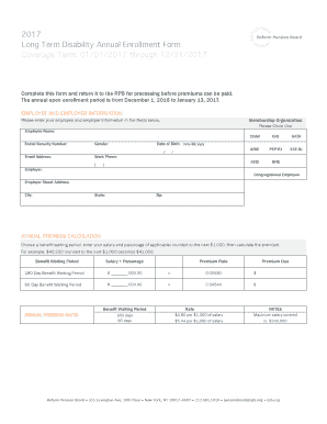 Fillable Online Long Term Disability Annual Enrollment Form Fax Email Print - pdfFiller