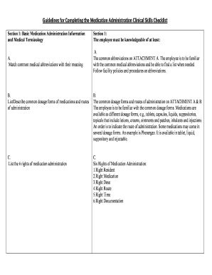 Fillable Online Section 1: Basic Medication Administration Information ...