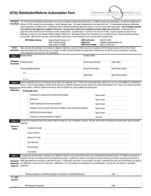 Fillable Online Participant The 457(b) Distribution/Rollover ...