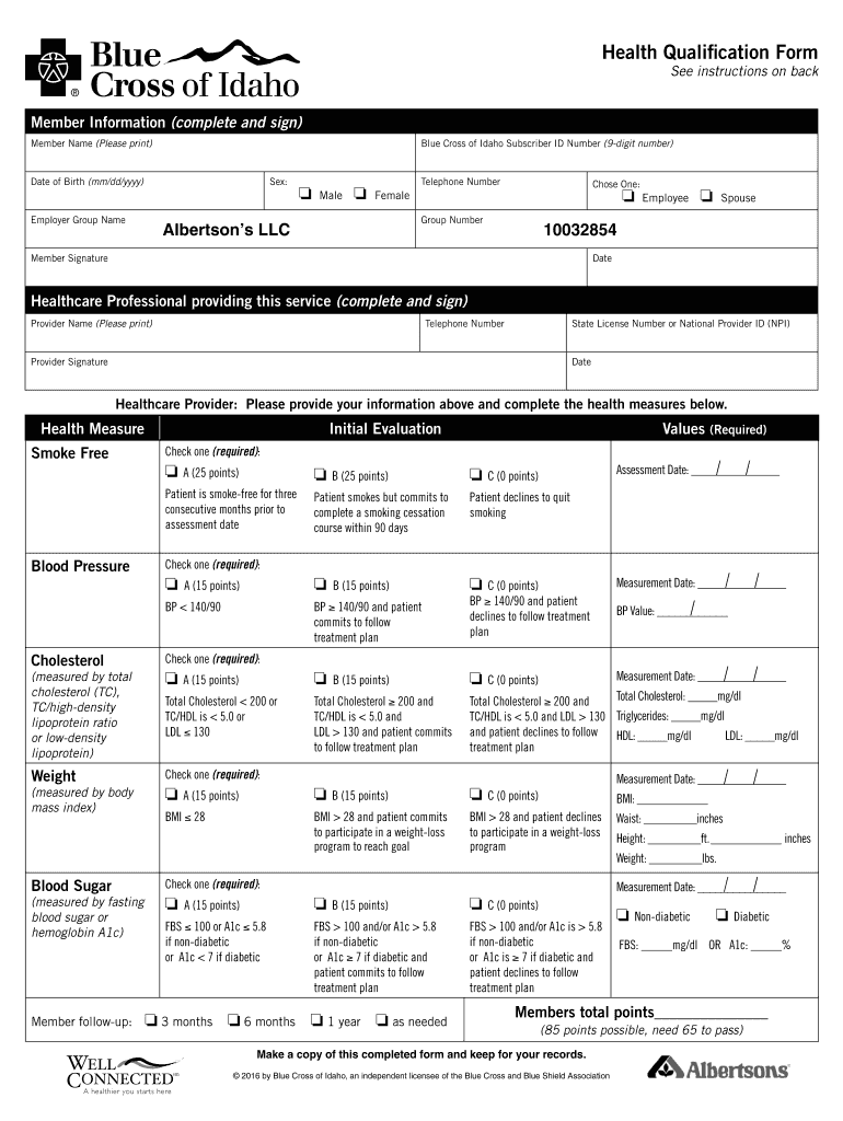 Fillable Online Health Qualification Form Fax Email Print - pdfFiller