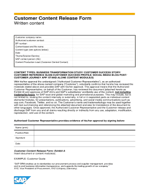 Fillable Online Customer Content Release Form Fax Email Print - pdfFiller