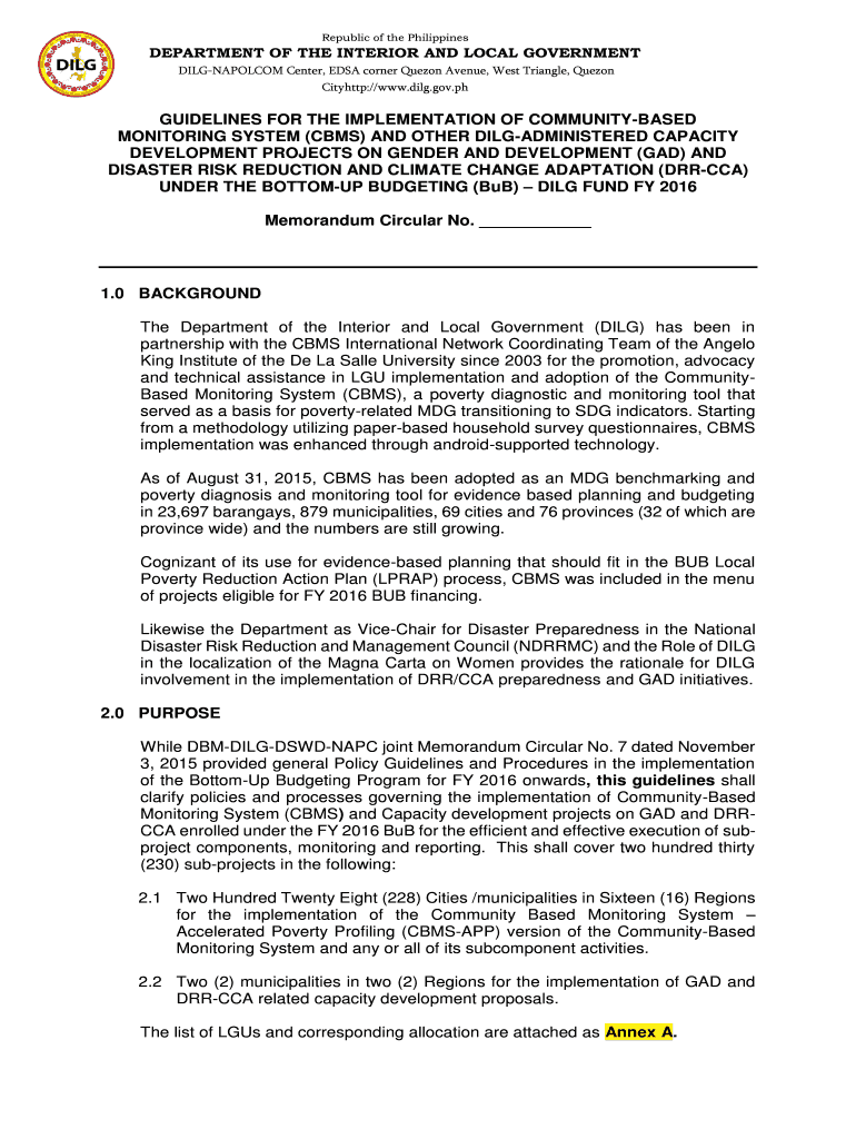 Fillable Online DILG-NAPOLCOM Center, EDSA corner Quezon Avenue, West ...