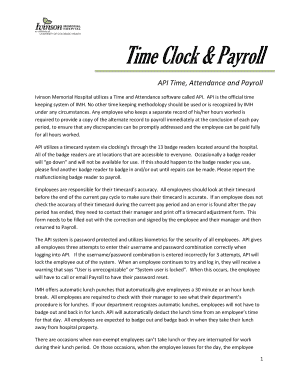 Fillable Online Time Clock & Payroll Fax Email Print - pdfFiller