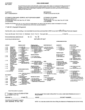 Fillable Online The JS-44 civil cover sheet and the information ...