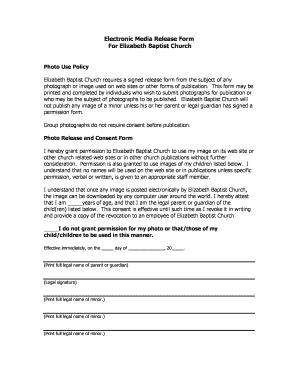 Fillable Online Electronic Media Release Form Fax Email Print - pdfFiller