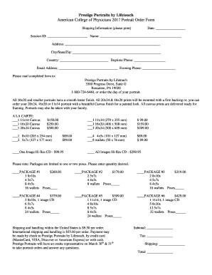 Fillable Online Prestige Portraits by Lifetouch Fax Email Print - pdfFiller