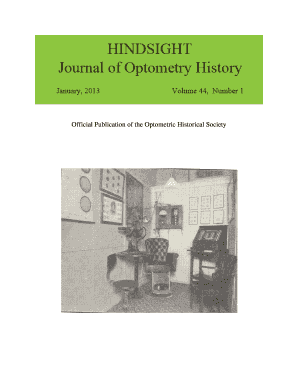 Fillable Online Hindsight: Journal of Optometry History publishes ...